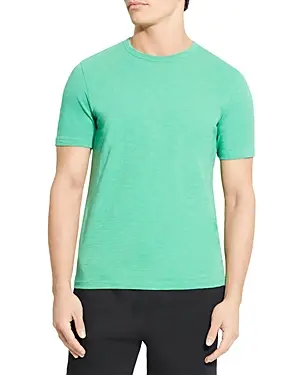 Theory Essential Tee In Cosmos Slub Cotton Jade Green