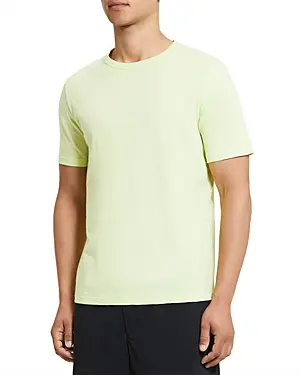 Theory Essential Tee In Cosmos Slub Cotton Lime