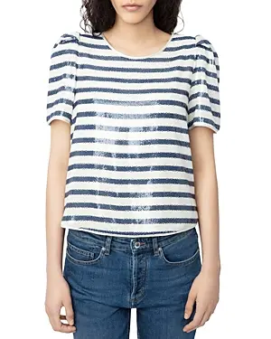 Zadig&Voltaire Tchao Sequin Stripe Top Judo