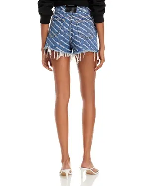 Alexander Wang Bite Denim Shorts - Deepblue/white