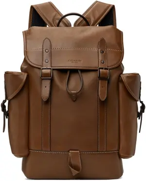 coach 1941 backpack Rogue 31 in Melon with Burgundy Colorblock Detail and Suede – Essex Fashion House Refined pebble leather and smooth calf leather Two separate main compartments with zip closures Inside zip cell phone and multifunction pockets Fabric lining Top handle with 2 1/2 drop Outside zip pocket Adjustable shoulder straps 12 1/2 (L) x 16 3/4 (H) x 6 (W) Style No. Coach 1941 Tan Hitch Backpack