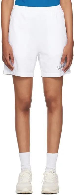 SPORTY & RICH Vendome Shorts - White/navy