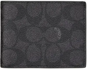 COACH Coach 1941 Gray Slim Billfold Wallet - Charcoal/black