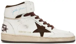 GOLDEN GOOSE Golden Goose White & Brown Sky-Star Sneakers 11362 White/beige/ch