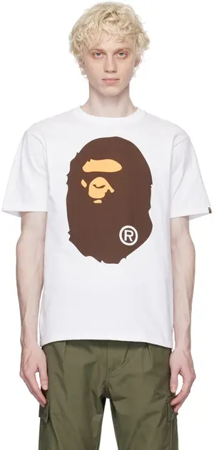 A BATHING APE BAPE White Big Ape Head T-Shirt - White
