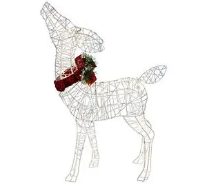 NORTHLIGHT 35' Led Standing Reindeer With Bow D Ecoration - One-color