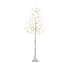 PULEO INTERNATIONAL 8ft Pre-lit White Artificia L Twig Tree - One-color