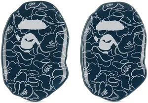 A BATHING APE BAPE Navy Small Ape Head Plate Set - Navy