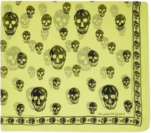 Alexander McQueen Alexander McQueen Yellow Skull Scarf 3560 Citron/black