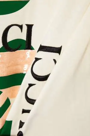 Gucci G-loved Sequin-embellished Printed Cotton-jersey T-shirt