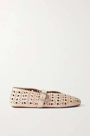 Alaïa Laser-cut Leather Ballet Flats