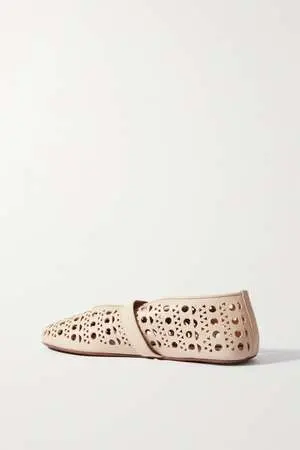Alaïa Laser-cut Leather Ballet Flats