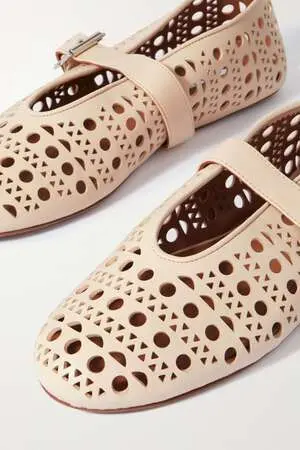 Alaïa Laser-cut Leather Ballet Flats
