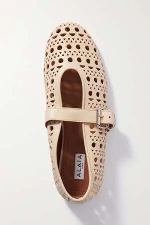 Alaïa Laser-cut Leather Ballet Flats