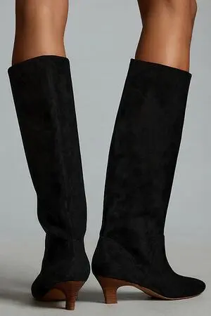 SILENT D Erena Kitten-heel Boots - Black Suede