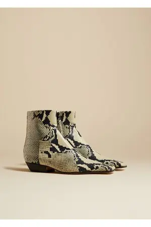 Khaite The Marfa Ankle Boot In Python-embossed Leather