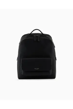 Giorgio Armani Round Leather Backpack - Black