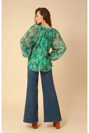 Hale Bob Hailey Chiffon Top - Green