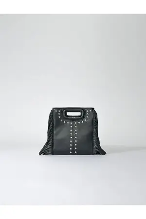 Maje M Mini Leather Bag With Fringes