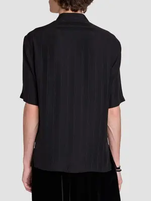 Saint Laurent Shirt In Matte And Shiny Cassandre Striped Silk