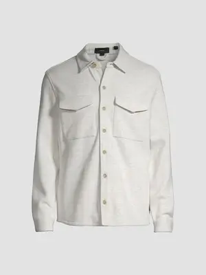 Vince Cotton-blend Shirt Jacket Grey