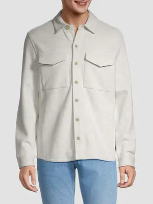 Vince Cotton-blend Shirt Jacket - Grey
