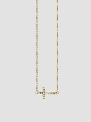 SYDNEY EVAN 14k Yellow & .06 Tcw Diamond Cross Necklace - Gold