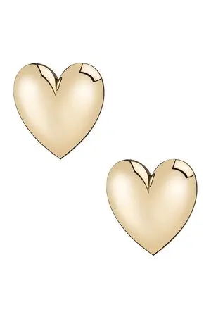 JENNIFER FISHER Puffy Heart Earrings - 10k Yellow Gold Plated Brass