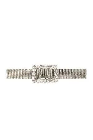 Alessandra Rich Crystal Belt In Metallic Silver