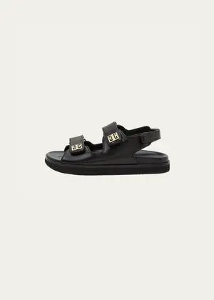 Givenchy Givenchy 4G Leather Strap Flat Sandals - 001-black