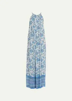 Loro Piana Christel Flower Ceremony Maxi Dress - T1dq Blue Java Ba