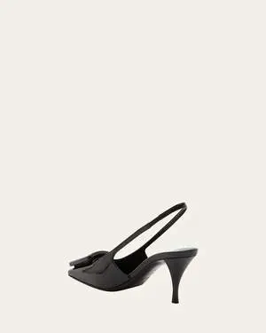 Saint Laurent Tom Patent Buckle Slingback Pumps