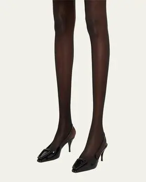 Saint Laurent Tom Patent Buckle Slingback Pumps