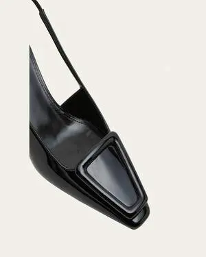 Saint Laurent Tom Patent Buckle Slingback Pumps