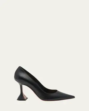 Amina Muaddi Ami Lambskin Pedestal Pumps - Black