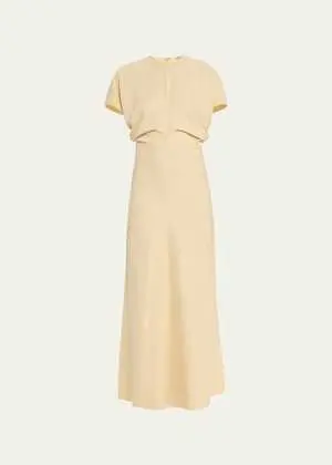 TOTEME Slouch Waist Maxi Dress With Pleat - Off White