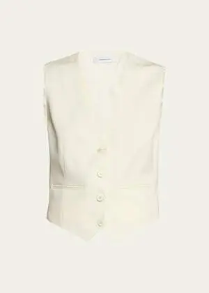 Wardrobe.NYC WARDROBE.NYC Cutaway Wool Vest - Off White