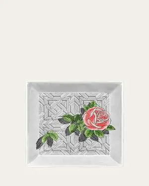 FORNASETTI Square Plate 20 X 20cm Musciarabia - Black White