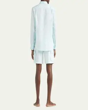 Vilebrequin Linen Sport Shirt - Pacific Bl