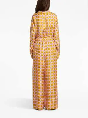 Marni Silk Check Print Pajama Trousers