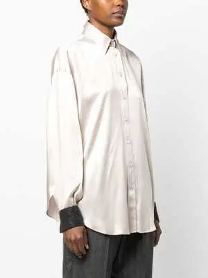 Brunello Cucinelli Long-sleeve Silk Blouse