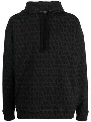 Valentino Garavani Toile Iconographe-print Cotton Hoodie - Black