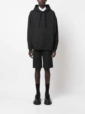 Valentino Garavani Toile Iconographe-print Cotton Hoodie - Black