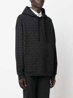 Valentino Garavani Toile Iconographe-print Cotton Hoodie - Black