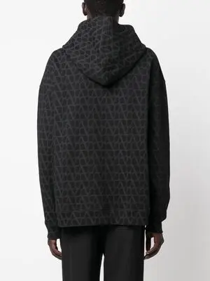 Valentino Garavani Toile Iconographe-print Cotton Hoodie - Black