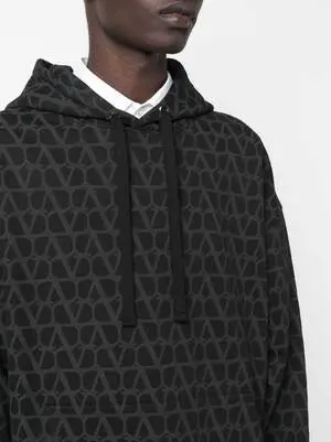 Valentino Garavani Toile Iconographe-print Cotton Hoodie - Black