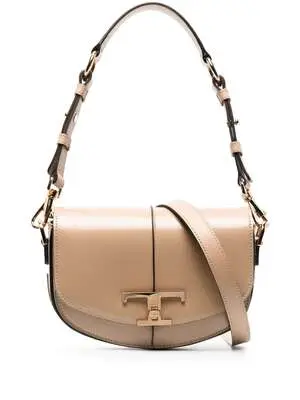 TOD'S T-plaque Leather Tote Bag - Neutrals