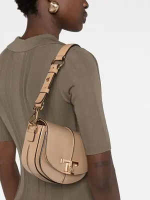 TOD'S T-plaque Leather Tote Bag - Neutrals
