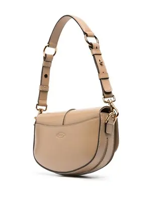 TOD'S T-plaque Leather Tote Bag - Neutrals