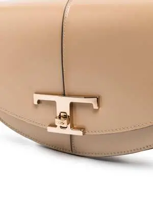 TOD'S T-plaque Leather Tote Bag - Neutrals
